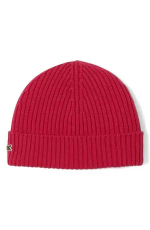 Lacoste Wool Cuff Beanie - Bigarreau Cherry