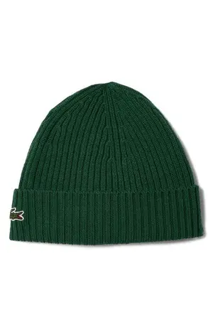 Lacoste Wool Cuff Beanie Vert