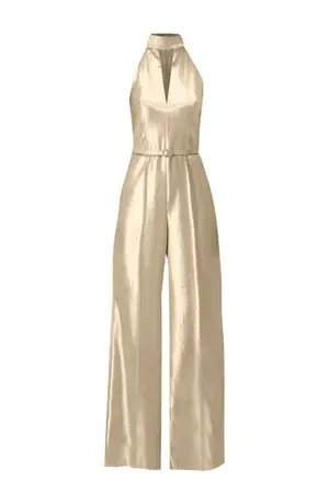 IVONNE Halterneck Metallic Jumpsuit