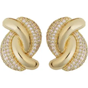 PANACEA Pavé Crystal Twisted Drop Earrings - Gold