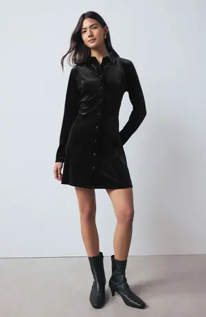 NEXT Velvet Mini Shirtdress