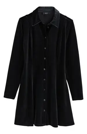NEXT Velvet Mini Shirtdress