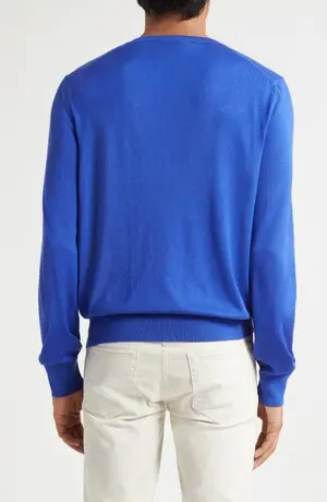 TOM FORD Fluid Silk Crewneck Sweater - Royal Blue