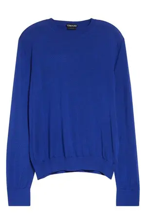 TOM FORD Fluid Silk Crewneck Sweater - Royal Blue