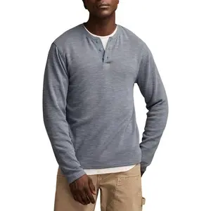 Lucky Brand Double Face Cotton Henley - Flint Stone
