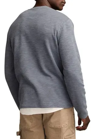 Lucky Brand Double Face Cotton Henley - Flint Stone
