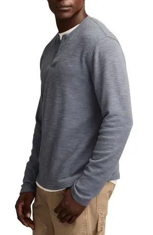 Lucky Brand Double Face Cotton Henley - Flint Stone