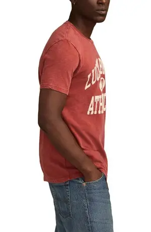Lucky Brand Athletics Flocked Logo Graphic T-shirt - Cinnabar