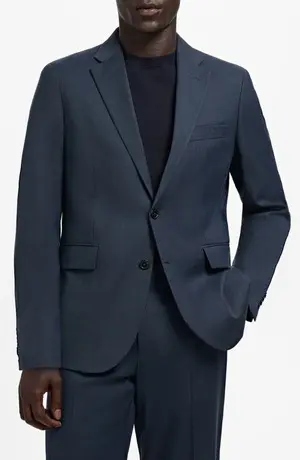Mango London Regular Fit Blazer - Navy