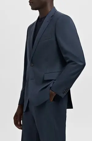 Mango London Regular Fit Blazer - Navy