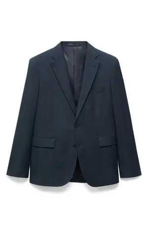 Mango London Regular Fit Blazer - Navy