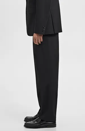 Mango London Regular Fit Dress Pants - Black