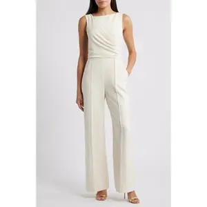 Vince Camuto Signature Stretch Crepe Jumpsuit - Ecru