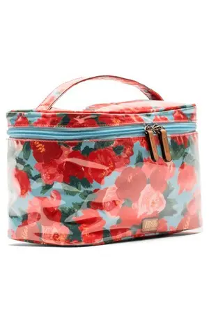 FRANCES VALENTINE Cosmetics Train Case - Red/light Blue
