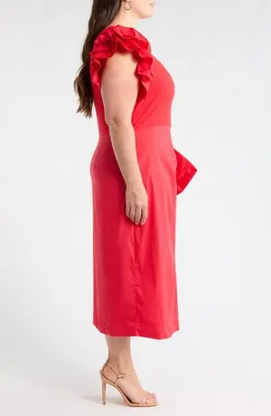 SUGARLIPS Ruffle Midi Dress