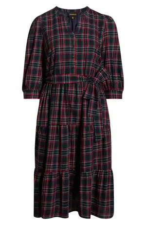 SUGARLIPS Chapman Plaid Yanis Midi Shirtdress