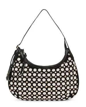 Rafe New York Alva Studded Hobo Crossbody - Black
