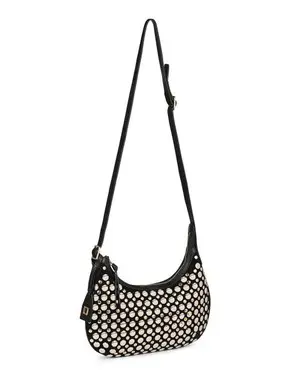 Rafe New York Alva Studded Hobo Crossbody - Black