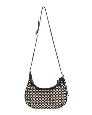 Rafe New York Alva Studded Hobo Crossbody - Black