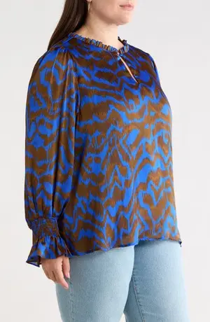 SUGARLIPS Flowy Blouse With Abstract Print