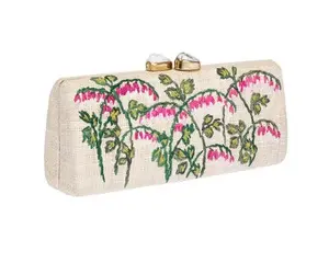 Rafe New York Alessandra Rattan Long Clutch - Fuchsia