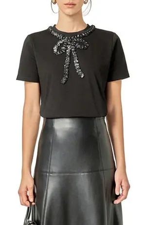 English Factory Embellished T-shirts For Women