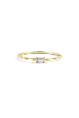 MINT & LILY Baguette Cubic Zirconia Stacking Ring - 18k Gold Over Sterling Silver