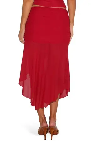 TIGER MIST Asymmetric Hem Mesh Skirt