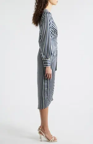Sam Edelman Long Sleeve Stripe Wrap Dress