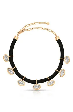 Ettika Midnight Luxe Crystal Choker Necklace - Gold