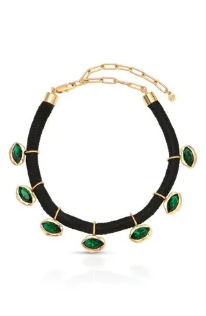 Ettika Midnight Luxe Crystal Choker Necklace - Green