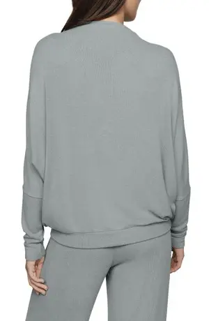 Eberjey Cozy Time Mock Neck Pullover - Lead