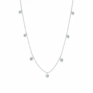 GRAZIELA Floating Diamond Necklace - White Gold