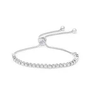 GRAZIELA Diamond Bolo Bracelet - White Gold