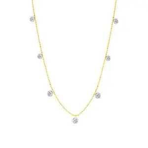 GRAZIELA Floating Diamond Bolo Necklace - Yellow Gold