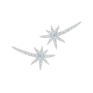 GRAZIELA Shooting Starburst Earrings - White Gold