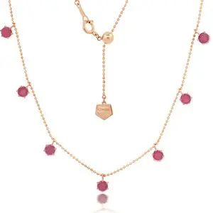 GRAZIELA Sapphire And Gold Floating Necklace - Pink