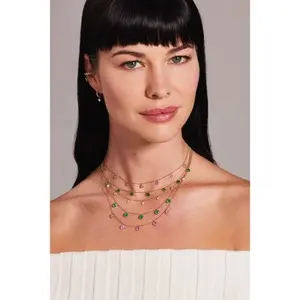 GRAZIELA Sapphire And Gold Floating Necklace