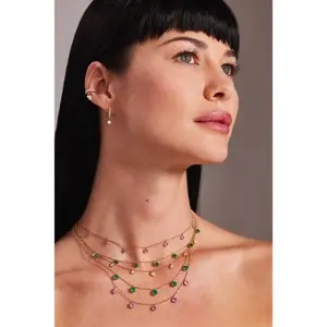 GRAZIELA Sapphire And Gold Floating Necklace