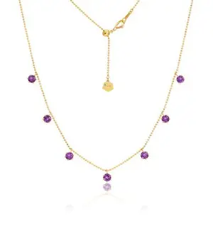 GRAZIELA Amethyst And Gold Necklace - Purple