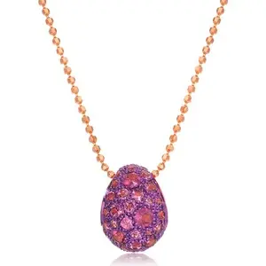 GRAZIELA Rhodolite Bahia Pendant Necklace - Purple