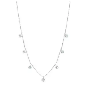 GRAZIELA Medium Floating Diamond Necklace - White Gold
