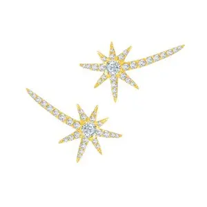 GRAZIELA Starburst Diamond Earrings - Yellow Gold