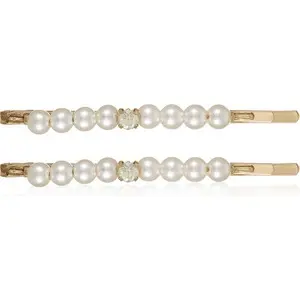 Ettika 2-pack Faux Pearl And Crystal Bobby Pins - Gold