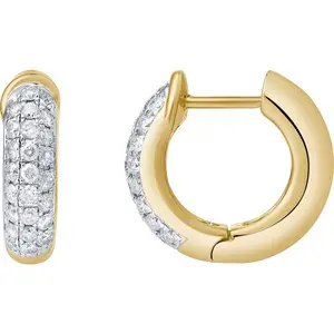 LUVMYJEWELRY 10k Gold 0.85 Ct. Diamond Huggie Earrings - 10k Yellow Gold