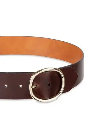 Cole Haan Reversible Leather Centerbar Belt - Brown/tan
