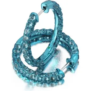 GRAZIELA Swiss Topaz Hoop Earrings - Blue