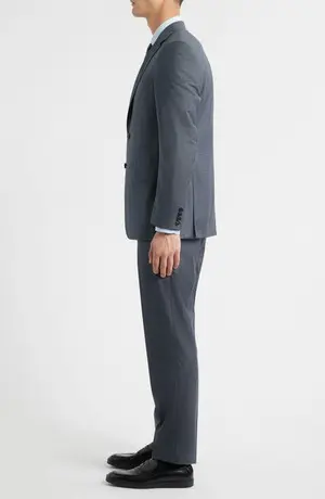 Canali Siena Regular Fit Light Glen Check Super 150s Wool Suit - Blue