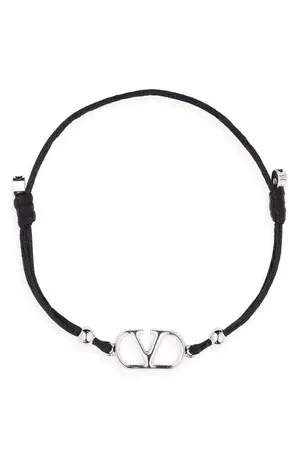 Valentino Garavani Vlogo Cord Bracelet - Black