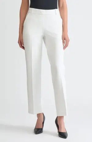 KASPER Flat Front Pull-on Trousers